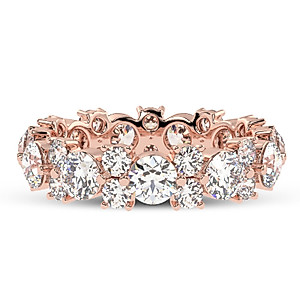 FACETS JEWELS 14K Solid Gold Moissanite Wedding Band 4 Carat Forever One Moissanite Round Brilliant Cut Eternity Rings For Women - 14K Solid Gold 6