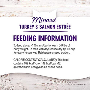 Wellness Complete Health Natural Grain Free Wet Canned Cat Food, Minced Turkey & Salmon Entree, 5.5-Ounce Can (Pack of 24)