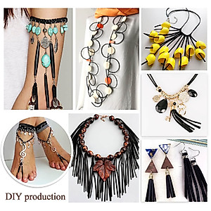 Leather String, Flat Suede Cord Faux Leather Cord Thin Leather Lace for Bracelets, Necklaces, Jewelry Making and Art Crafts (2.7 MM Black)