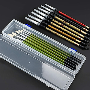 Honbay 13.19 * 2.76 * 1.38inch Paint Brush Holder Paint Brushes Storage Box Container for Watercolour Oil Paint Pencil Drawing Tool