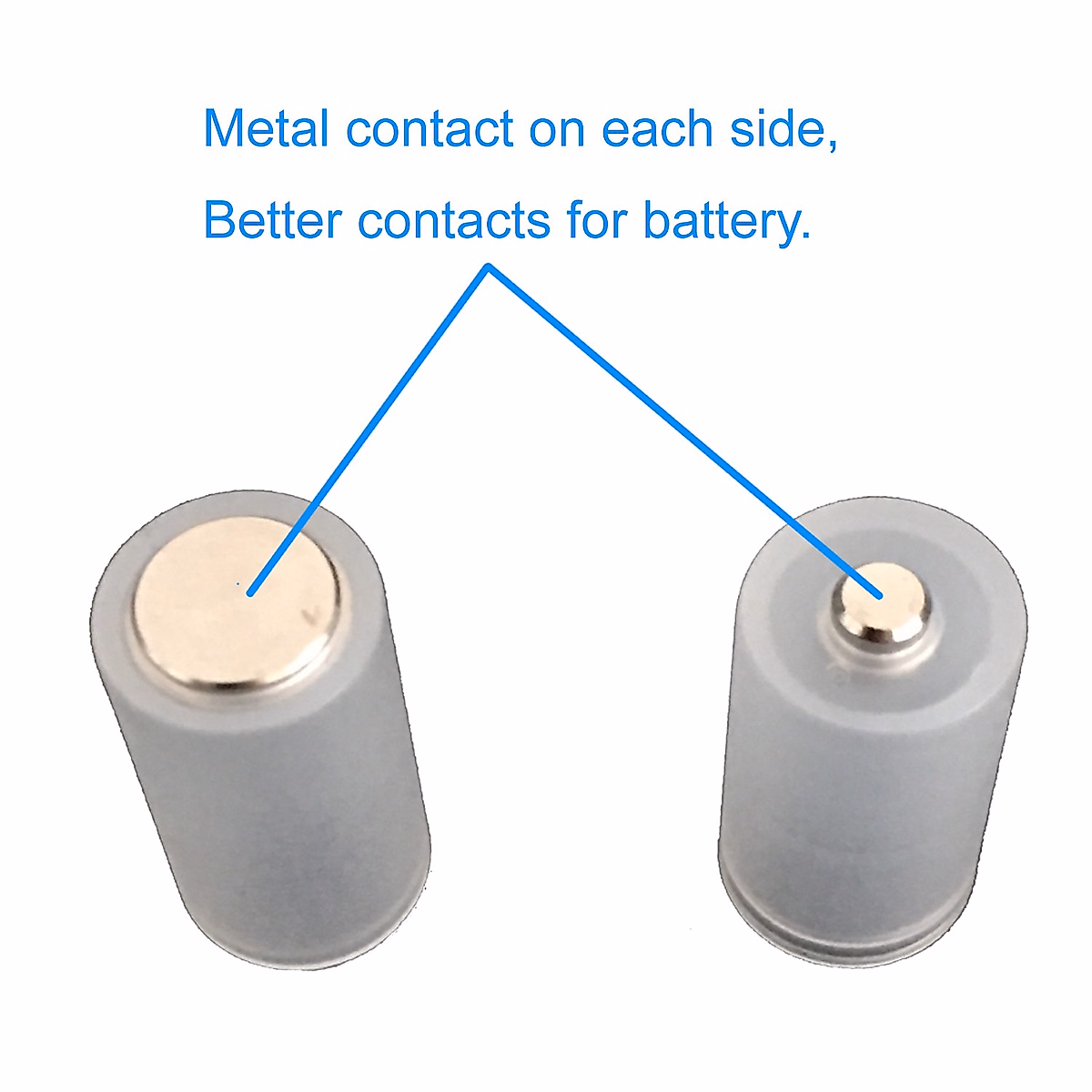 WAYLLSHINE AAA to AA Battery Converter Adaptor with Metal Contacts on Bottom(Clear Color,Pack of 16)