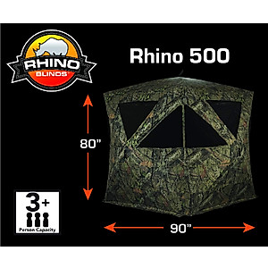 RHINO Blinds R500-MOC 3-4 Person Hunting Ground Blind, Breakup Country