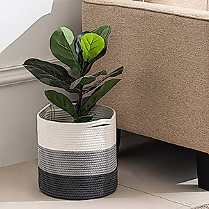 YOUDENOVA Rope Storage Baskets Set of 3 - Stylish Woven Baskets with Reinforced Handles for Effortless Toy Storage and Baby Gift Organization in Nursery, Living Room, and Bedroom