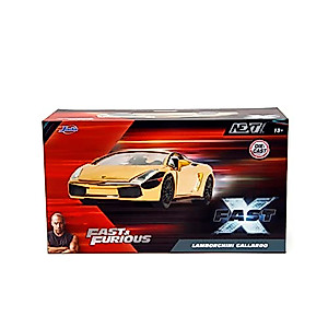 Fast & Furious 1:24 Lamborghini Gallardo Gold Chrome Die-Cast Car, Toys for Kids and Adults
