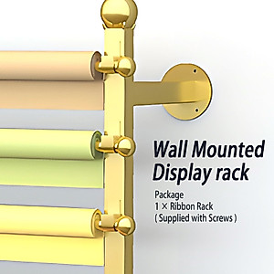 Wall Mounted Display Rack, Organizer for Wrapping Paper, Wallpaper and Wire Spool, 13-Layer Storage Shelf, with Detachable Tray and Crossbars (Color : Black, Size : 80x20x120cm)