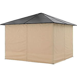 10x10 Hardtop Patio Gazebo with Curtains and Netting by ABCCANOPY