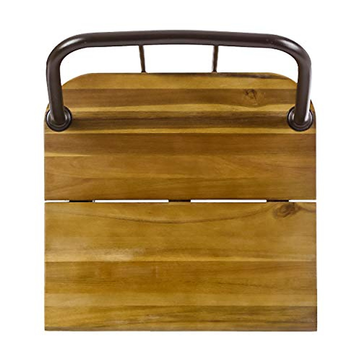 Christopher Knight Home Denali Outdoor Industrial Acacia Wood Barstools with Finished Iron Frame, 2-Pcs Set, Teak Finish / Rustic Metal