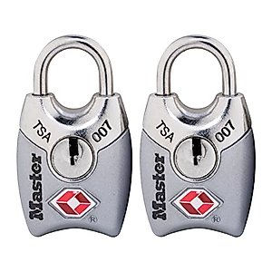 Master Lock 4689T TSA Approved Keyed Lock, 2 Pack, Colors May Vary