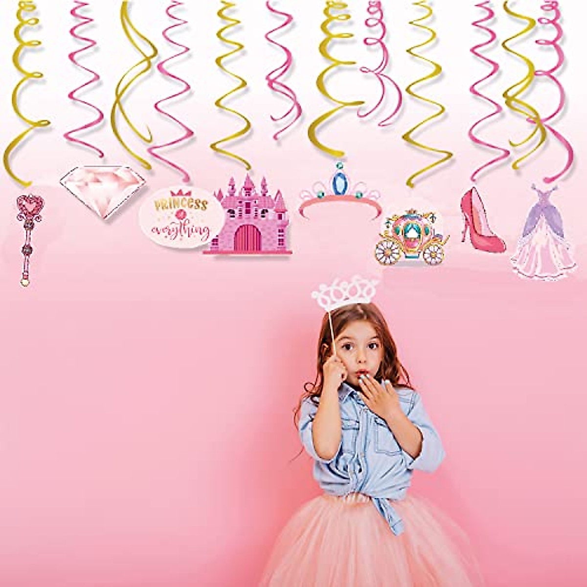 JHkim Princess Party Decorations, 30 CT Princess Birthday Party Supplies for Baby Shower Decorations, Princess Theme Birthday Party