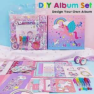 DIY Journal Kit for Girls, Personalized Diary & Scrapbook Stuff for Teens Girls, Decorate Your Planner/Organizer, Journaling Arts Craft Kit Birthday Gifts Ideas for Girls Ages 6-15 Years Old