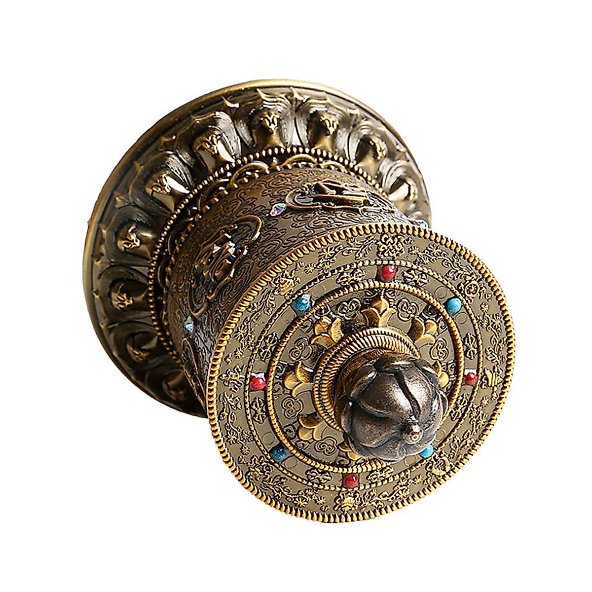 Tibetan Prayer Wheel, Buddhist Prayer Wheel, Table Top Prayer Wheel - Tibetan Buddhist Table Top Prayer Wheel, Tibetan Table Spinning Wheel for Relaxation/Meditation/Yoga