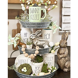 3 Tiered Tray Stand [XL] - Stunning, Extra Large Three Tiered Tray Stand, Farmhouse Tiered Tray, Cookie Display Stand, Metal Serving Tray, Galvanized Tiered Tray for Rustic Party Decor, Pastry Stand