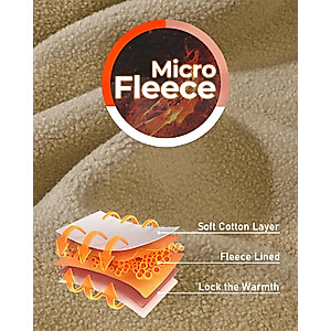 Boladeci Mens Sweatshirts Crewneck Fleece Lined Pullover Essentials Plain Soft Warm Winter No Hood Blank Khaki Shirts for Men Cotton Teens Tops