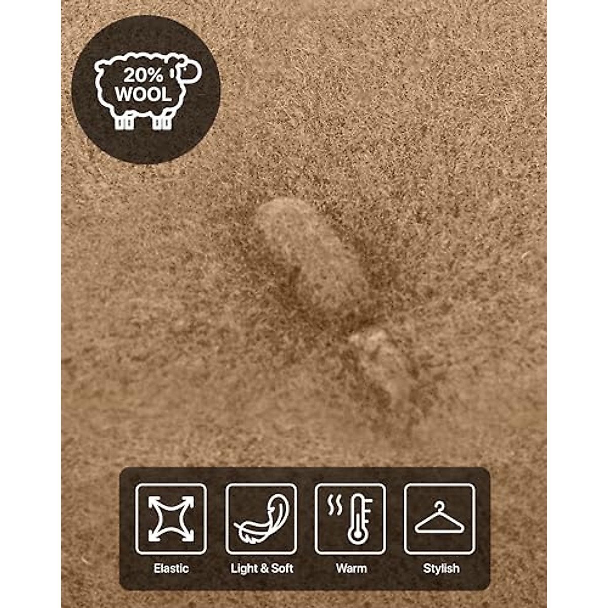 Parquet Solid Color French Beret Wool Material. Classic French, Casual and Chic Lightweight Beanie Cap Hat Tan