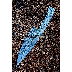 JNR Traders Forged Damascus Steel Chef Knife Blank Blade for Knife Making Diy Professional Kitchen Knives Blanks 10.50" Jnr6045Ld