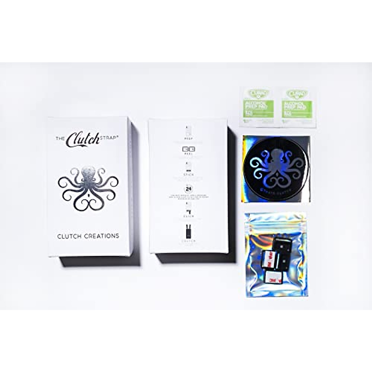 The Clutch Strap Mini Adhesive Phone Carrying Strap with Brown Leather and Brass Hardware, 15-Inches