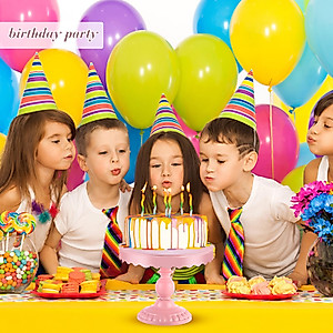 Dandat 6 Pcs Pink Cake Stands Round Dessert Stands Set Metal Cake Holder Cake Pedestal Stand Display Table Pastry Trays for Birthday Party Wedding Anniversary Baby Shower, 3 Sizes