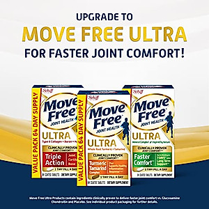 Glucosamine Chondroitin MSM & Vitamin D3 Joint Health Supplement, Move Free Advanced Joint Support Tablets For Men & Women (80cnt box), With Vitamin D3 To Support Bone & Immune Health
