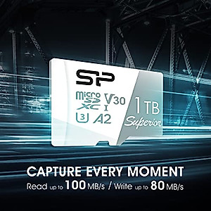 Silicon Power 512GB Superior Micro SDXC UHS-I (U3), V30 4K A2, Compatible with GoPro Hero 9 High Speed MicroSD Card with Adapter