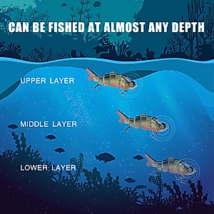 TRUSCEND Fishing Lures for Bass Trout Swimbaits for Bass Fishing Segmented Multi Jointed Swim Baits Slow Sinking Swimming Lures for Freshwater Saltwater Fishing Gear Lure Kit Fishing Gifts Plugs