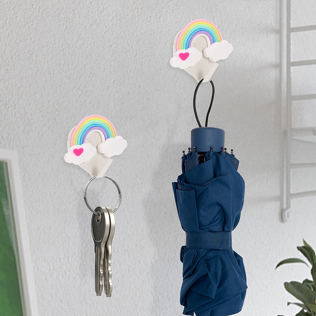 Cabilock 6pcs Cloud Rainbow Hook Heavy Duty Hooks Hat Hooks Coat Hooks Heavy Duty Storage Hooks Hanging Hook for Wall Heavy Duty Wall Hooks Backpack PVC Decorative Wall Key Office