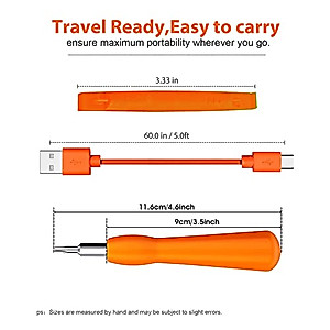 CYJJZQ Ring Doorbell Screwdriver Replacement & Charger Charging Cable Cord, Fit Video Doorbell, Video Doorbell 2 3 and Pro & Elite Ring Doorbell Security Screw (Orange)