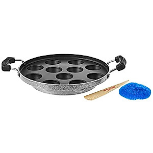 Prestige Manttra Paniyarakkal, Paniyaram Aebleskiver maker, 11-pits, Black