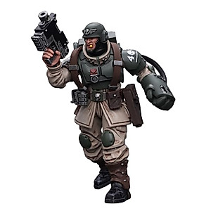 HiPlay JoyToy Warhammer 40K Collectible Figure: Astra Militarum Cadian Command Squad Veteran Sergeant with Power Fist 1:18 Scale Action Figures JT7936 (Veteran Sergeant with Power Fist)