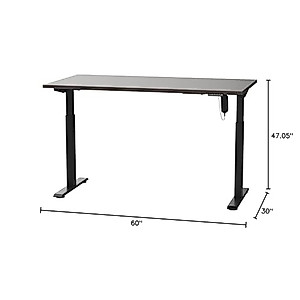 ALFA FURNISHING Height Adjustable Standing Desk, 60” x 30” inches Electric Standing Desk with Whole Piece Desk Board, 2 Pre-Set Memory Button Sit Stand Desk for Home Office Workstation