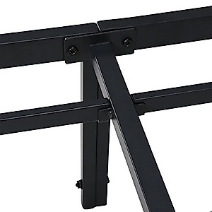 Sleeplace 14 Inch Heavy Duty Steel Slat Bed Frame/Non-Slip/Under-Bed Storage/No Box Spring Needed/No Squeaking/Bedroom Basic/Modern, Black, King