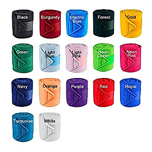 Jacks Horse Deluxe Fleece Polo Wraps Extra Thick Leg Protection Horse Care Solid Colors Color Choice (Turquoise)