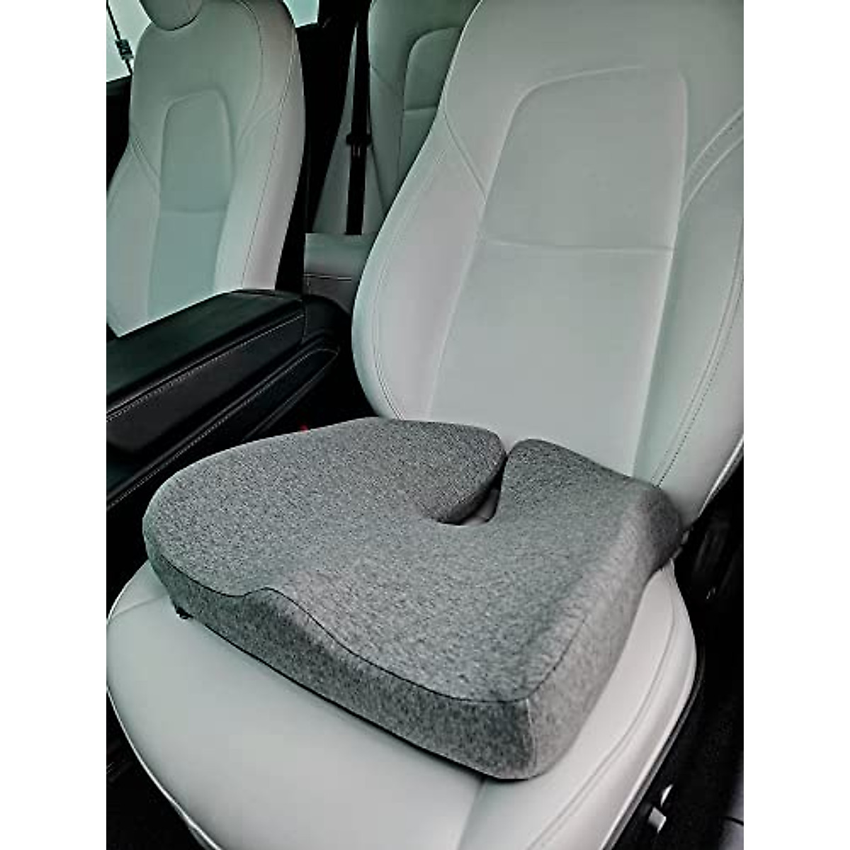 Khan Soul Goodz Memory Foam Pressure Relief Seat Cushion for Long Hours Sitting. Perfect for Car, Office/Home Chair, Wheelchair. Provides