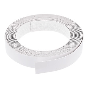 uxcell Edge Banding, 1-1/8 inch x 24.6ft Pre-Glued White Veneer Edging Iron-on Flexible Edge Banding for Cabinet Repair Furniture Restoration