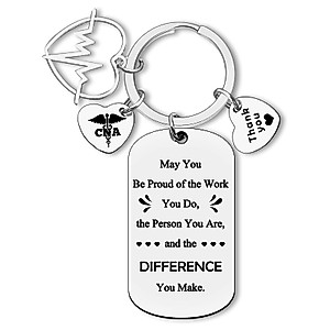 CNA Gifts Keychain Certified Nursing Assistant Gifts Thank You Jewelry Gifts for CNA Nursing School Medical Student Gifts Appreciation Gift Coworker Going Away Retirement Gifts Nurses Week Gifts