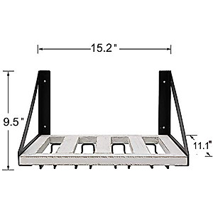 Rustic Wood Wine Rack Wall Mounted 15 Inch Wine Storage Holder Racks, Stemware Racks for Bar, Kitchen Dining