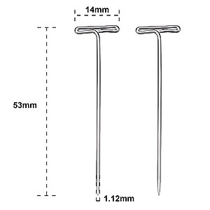Mudder 100 Pack Wig T-Pins 2 Inch with Plastic Box, Silver