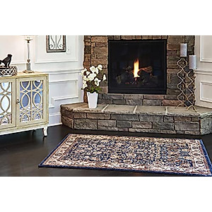 Unique Loom Utopia Collection Traditional Classic Vintage Inspired Area Rug with Warm Hues, 8 x 10 ft, Navy Blue/Beige