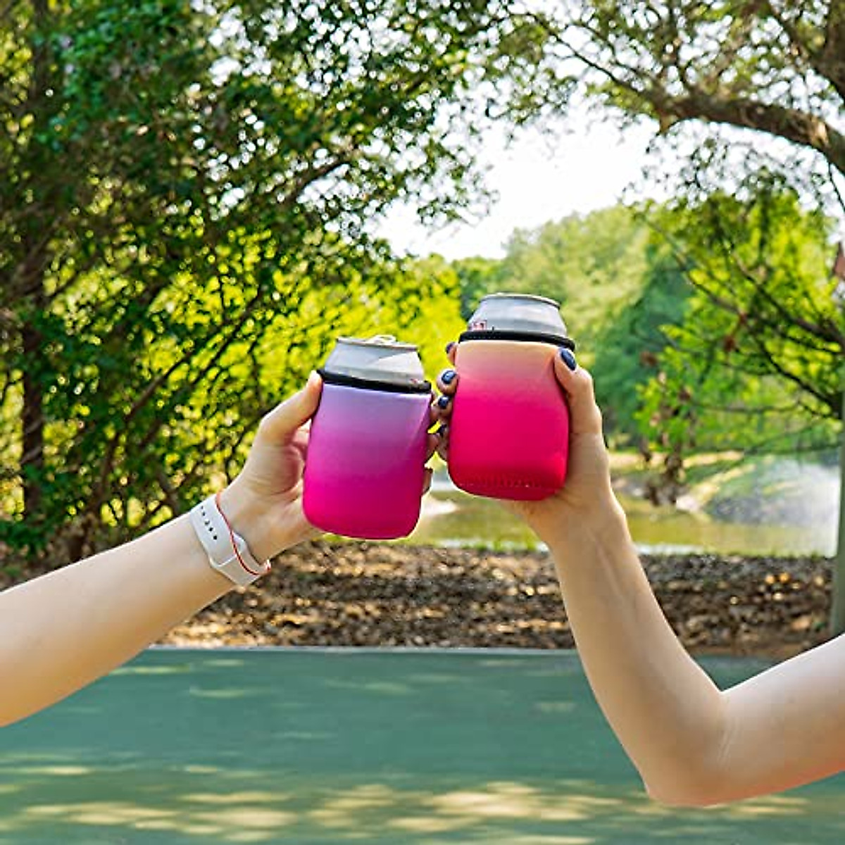 TahoeBay Ombre Cooler Sleeves for Cans and Bottles - Memory Foam (4-Pack) (Standard Can)