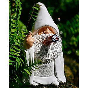 Estefanlo Garden Gnome Statue 5.9Inch Naughty Smoking Wizard Gnome Funny Lawn Resin Figurine Outdoor Statue for Lawn Yard Balcony Porch Patio Home Ornaments Garden Decoration