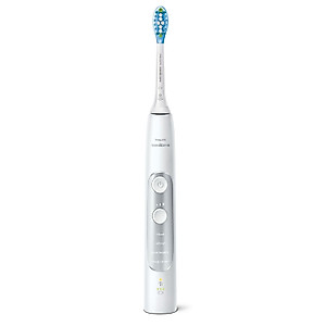 PHILIPS Sonicare ExpertClean 7500 Rechargeable Electric Toothbrush, White + Extra Brush Head, Charging Travel Case - 4 Modes and 3 Intensities Brushing, Up to 2 Weeks Operating time - HX9690/06