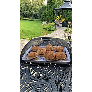 CUISINOX Dome for BBQ, Picnics and Outdoor Entertaining Stainless Steel Mesh Food Cover, Rectangular 18.5" x 13.5" x 8", Black