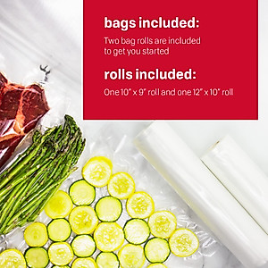 Nesco Deluxe Food VS-12 Vacuum Sealer, 130 Watts, Kit Bags & Viewing Lid, Compact, Silver