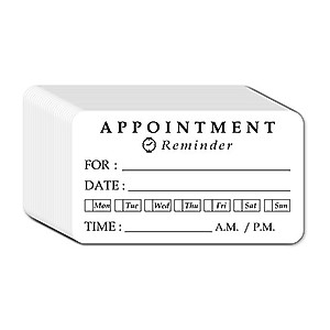 Appointment Reminder Cards - (Pack of 100) 3.5" x 2" White 14PT Cardstock Rounded Corner with Handmade Storage Box for Business Home Office Customer Service Meeting Day Date Time Planner