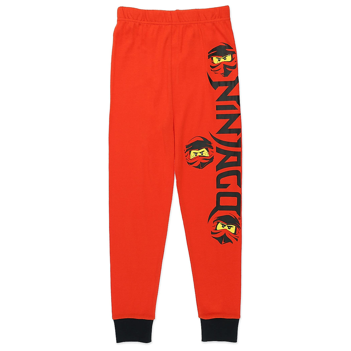 LEGO Ninjago Boys' Pajama Set 4-Piece Cotton PJs, Red, Size 8