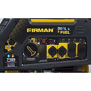FIRMAN Dual Fuel Generator, Extended Run Time Portable Generator, 7125-Watt Generator with Electric Start, 439cc Engine, 13 Hours of Run Time
