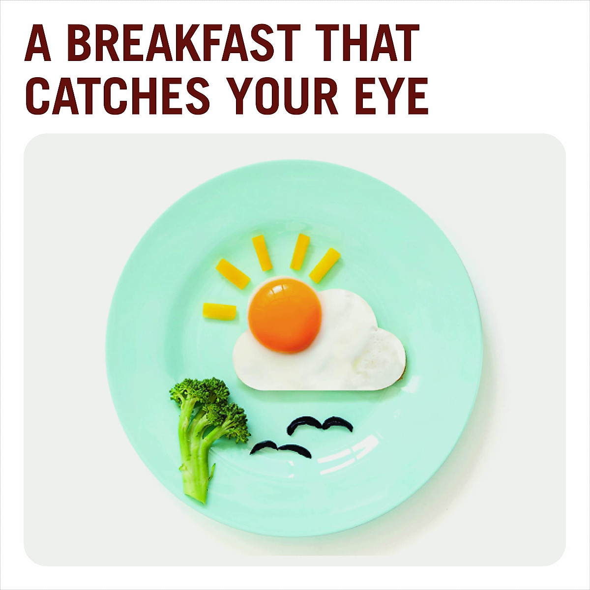 Sunnyside: Fun Egg Ring | Sun- and Cloud-Shaped Egg Mold | Cute Kitchen Accessories | Egg Rings for Frying Eggs | Silicone Egg Mold to Serve Eggs in a Fun Way | Cool Kitchen Gadgets by Monkey Business