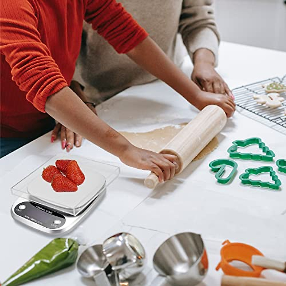 Beautyflier 2pcs Small Acrylic Tray, Digital Kitchen Scale Acrylic Tray, Cosmetic Storage Container for Vanity, Bathroom, Kitchen Cabinets