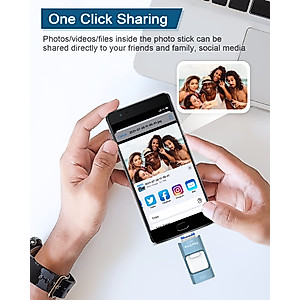 Sunany USB Flash Drive 256GB, Photo Stick Memory External Data Storage Thumb Drive Compatible for Phone, Pad, Android, PC and More Devices (Blue)
