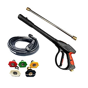 MECCTP 8-Part Pressure Washer Gun Replacement Kit, 30Ft Hose Wand Lance High Pressure Washer Gun Power Spray Gun 4000 psi with 5 Nozzle Tips for Daily and Professional Use