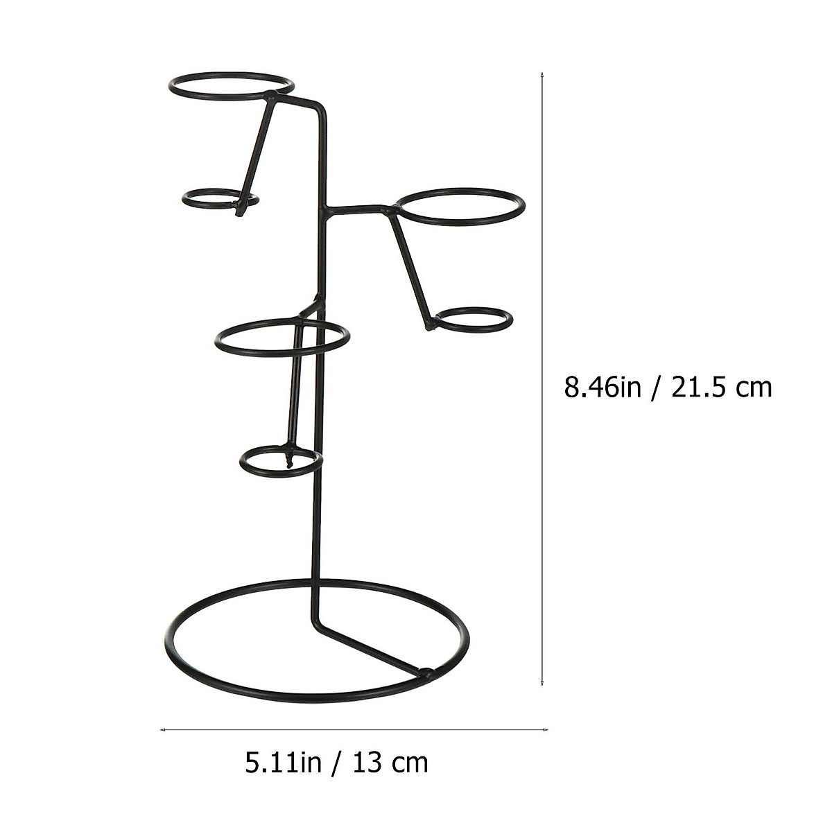 ABOOFAN Iron Ice Cream Cone Holder Stand with Base 3 Holes Sushi Hand Roll Stand Holder Cupcake Stand Baking Rack (Black)